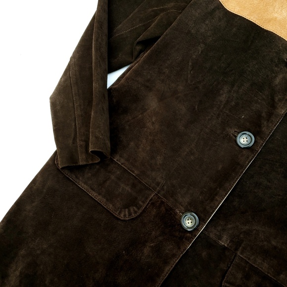 Vintage | Jackets & Coats | Vintage Leather Color Block Brown Tan Coat ...